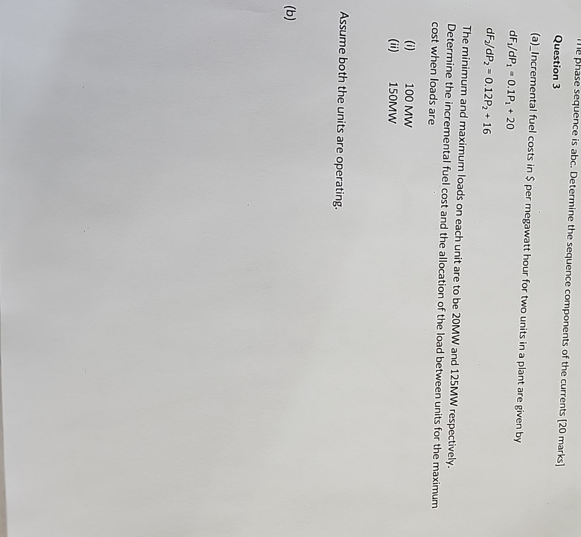 Solved (he currents [ 20 ﻿marks]Question 3(a)_Incremental | Chegg.com