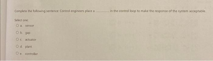 Solved Complete the following sentence: A transfer function | Chegg.com