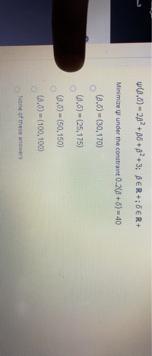 Solved W(8,0) = 282 +B7 +82 +3; BER+; 7 ER+ Minimize W under | Chegg.com