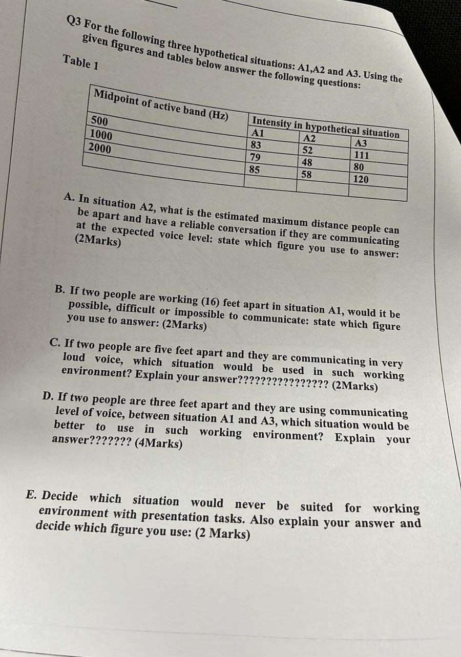 Solved Q3 For the following three hypothetical situations: | Chegg.com