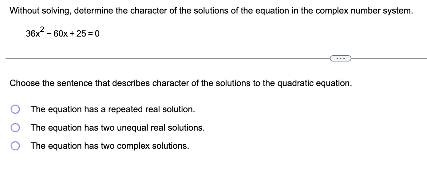 Solved Without solving, determine the character of the | Chegg.com