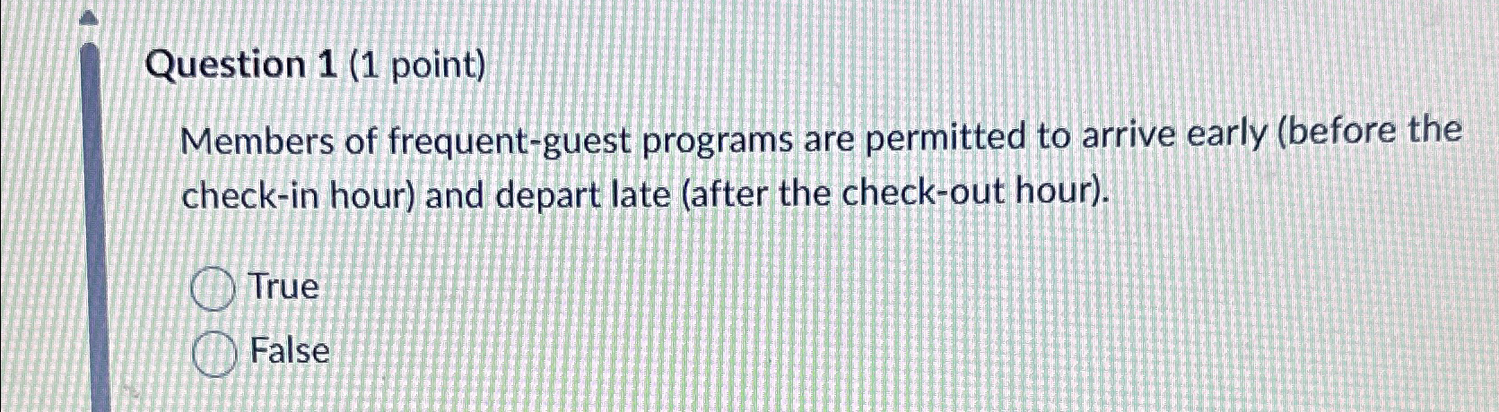 Solved Question 1 (1 ﻿point)Members of frequent-guest | Chegg.com