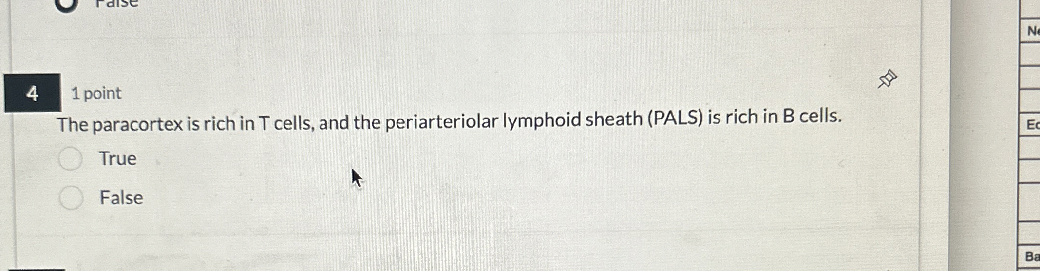 Solved 41 ﻿pointThe paracortex is rich in T cells, and the | Chegg.com