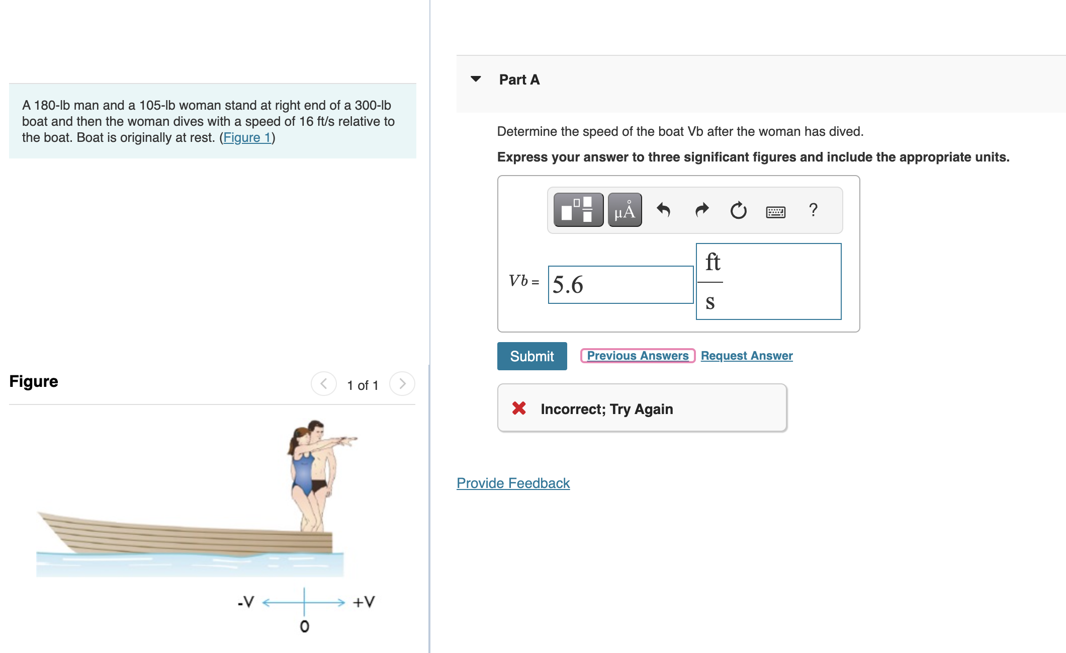 A 180-lb man and a 105-lb woman stand at right end of | Chegg.com