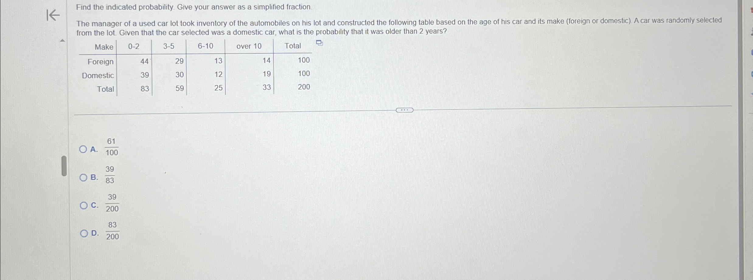 Solved Find the indicated probability. Give your answer as a | Chegg.com