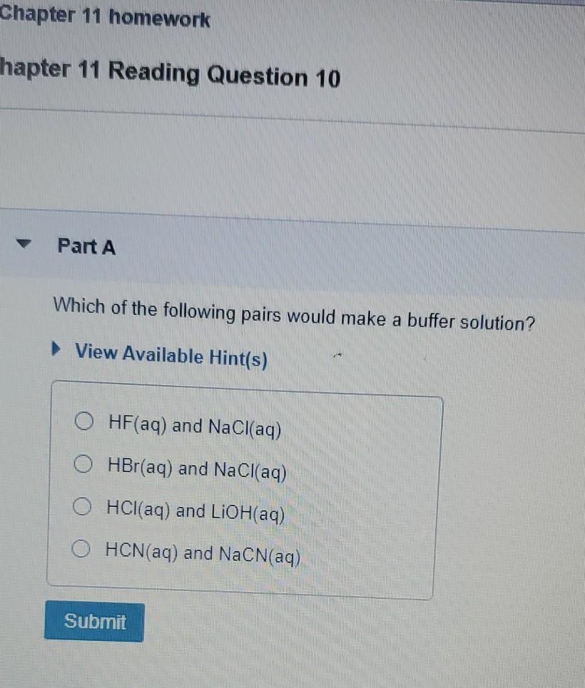 Solved Chapter 11 homework hapter 11 Reading Question 10 | Chegg.com