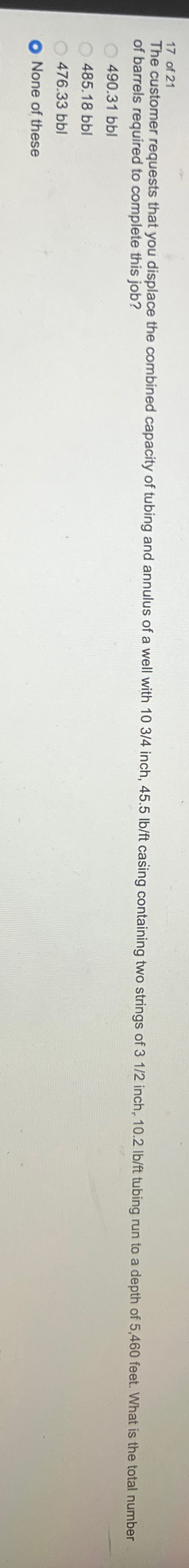 Solved Question17 ﻿ of 21The customer requests that you | Chegg.com