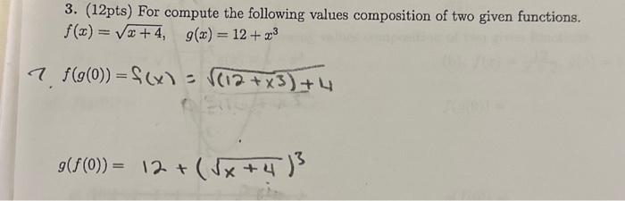 Solved 3. (12pts) For compute the following values | Chegg.com
