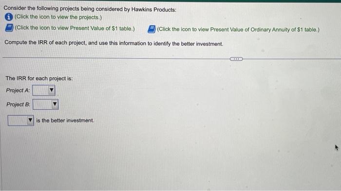Solved Consider the following projects being considered by | Chegg.com