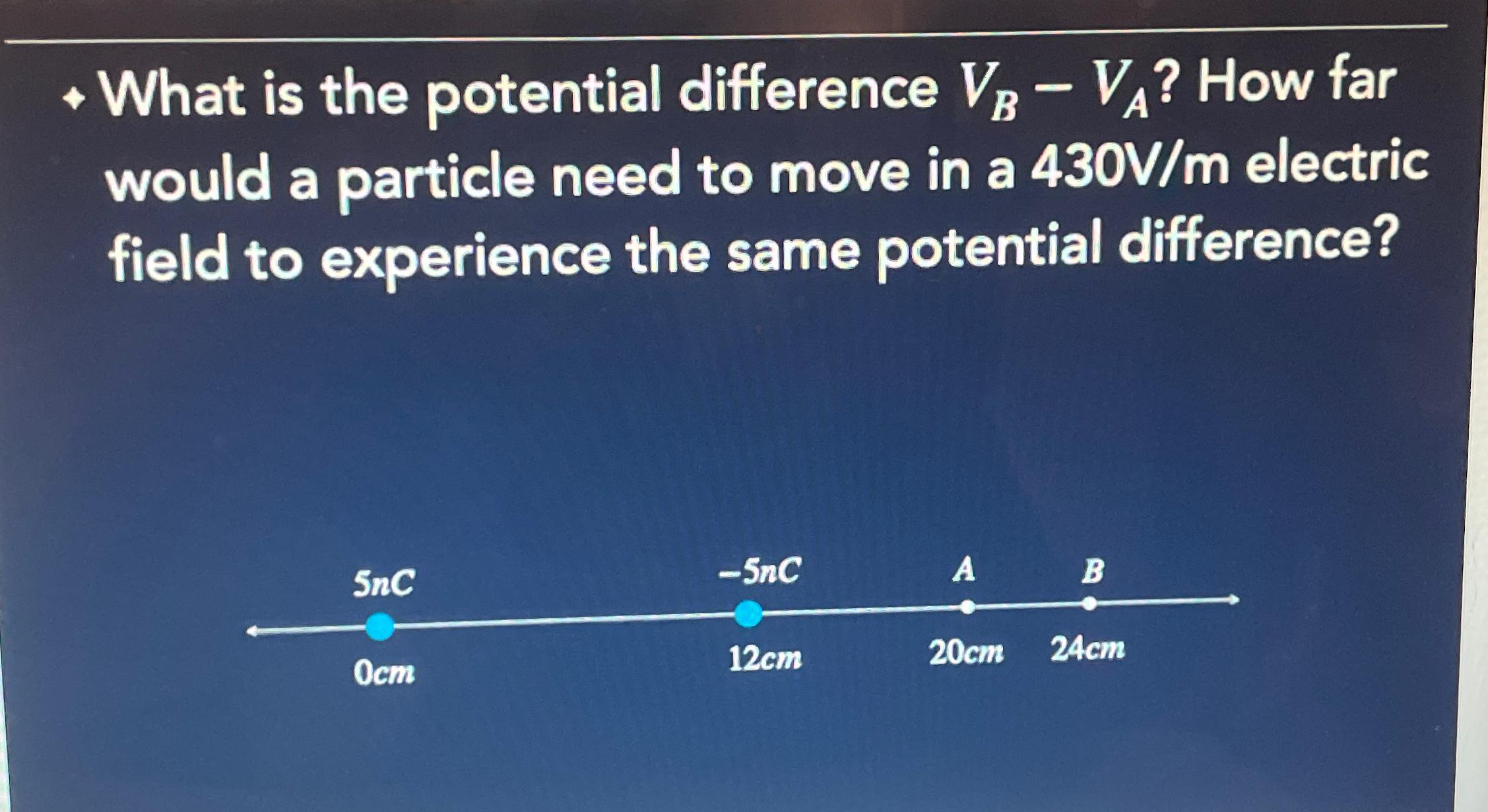 Solved What is the potential difference VB-VA ? ﻿How far | Chegg.com