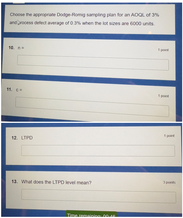 Solved Choose the appropriate Dodge-Romig sampling plan for | Chegg.com