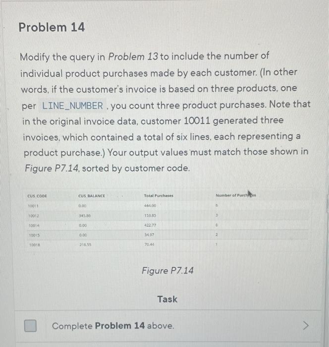 Modify the query in Problem 13 to include the number | Chegg.com