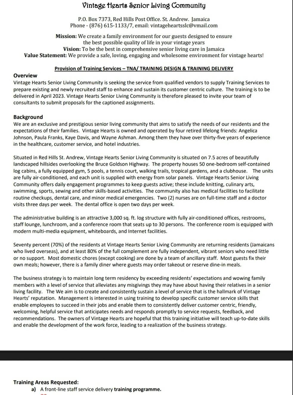 Solved You are required to conduct a Training Needs | Chegg.com