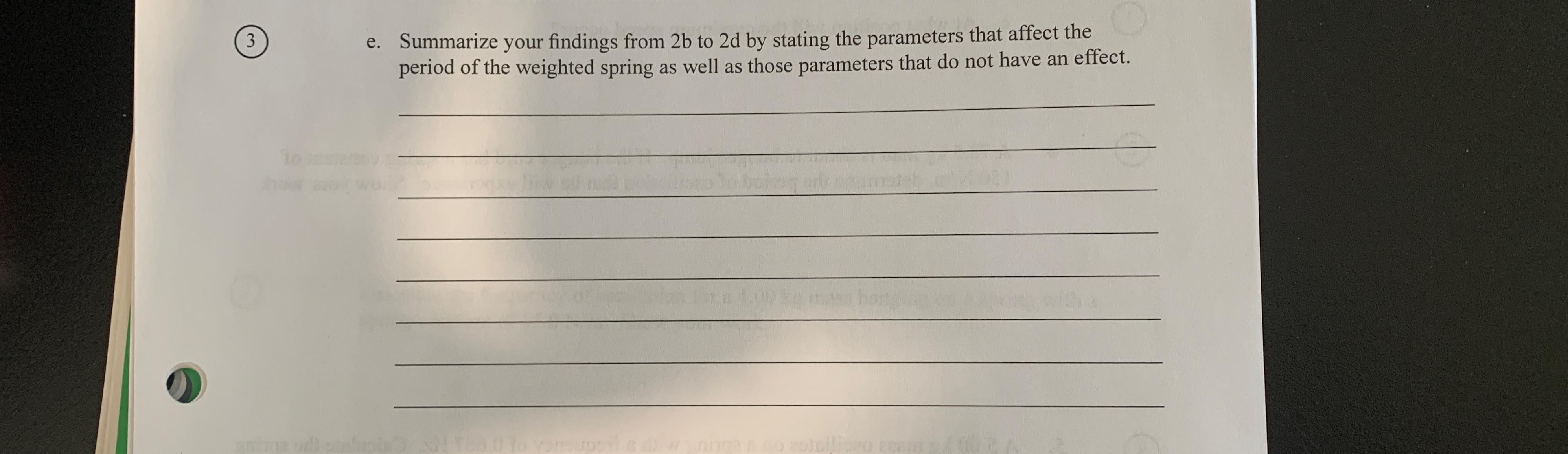 Solved e. ﻿Summarize your findings from 2b ﻿to 2d ﻿by | Chegg.com