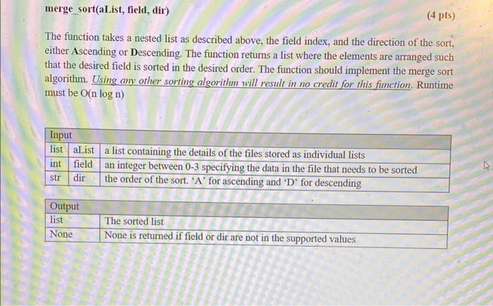 Solved Please solve this merge sort code in PYTHON ONLY | Chegg.com