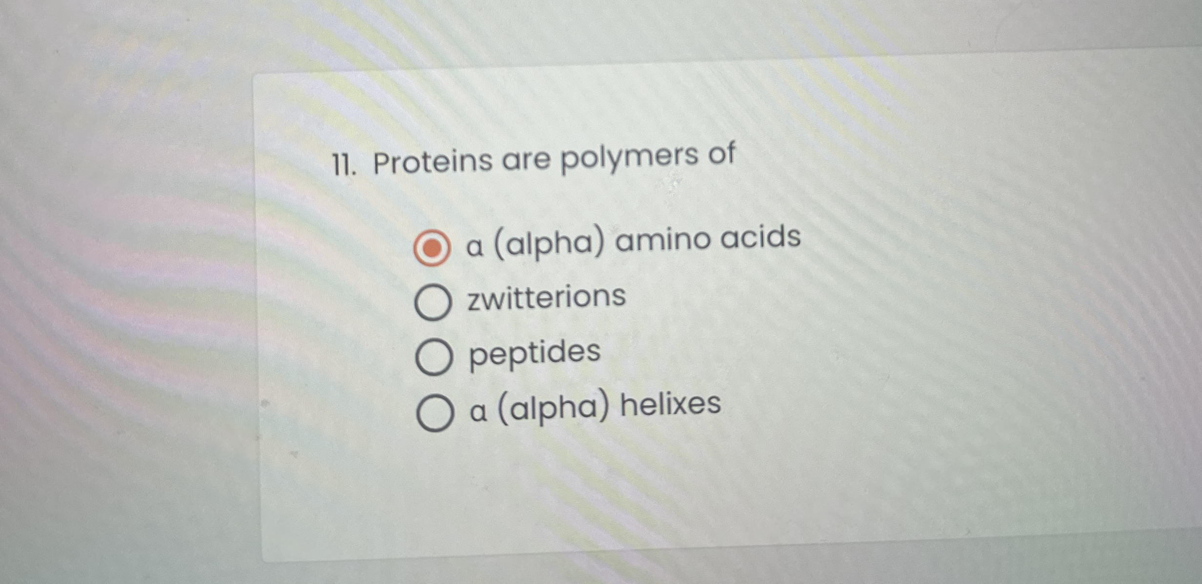 Solved Proteins are polymers ofa (alpha) ﻿amino | Chegg.com