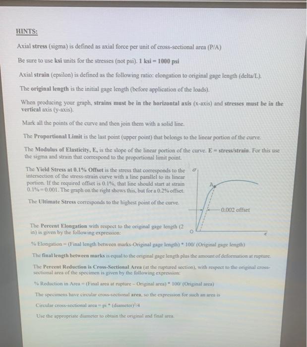 Solved Project #1: TENSILE-TEST PROBLEM Gage The | Chegg.com Solved Project #1: TENSILE-TEST PROBLEM Gage The | Chegg.com