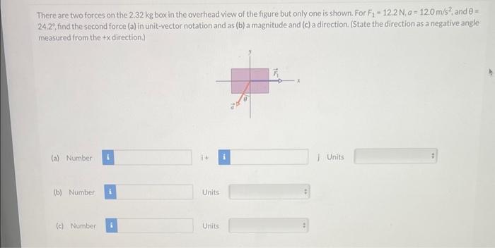 Solved There are two forces on the 2.32 kg box in the | Chegg.com