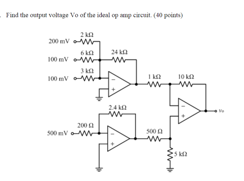 Solved Find the output voltage Vo of the ideal op amp | Chegg.com