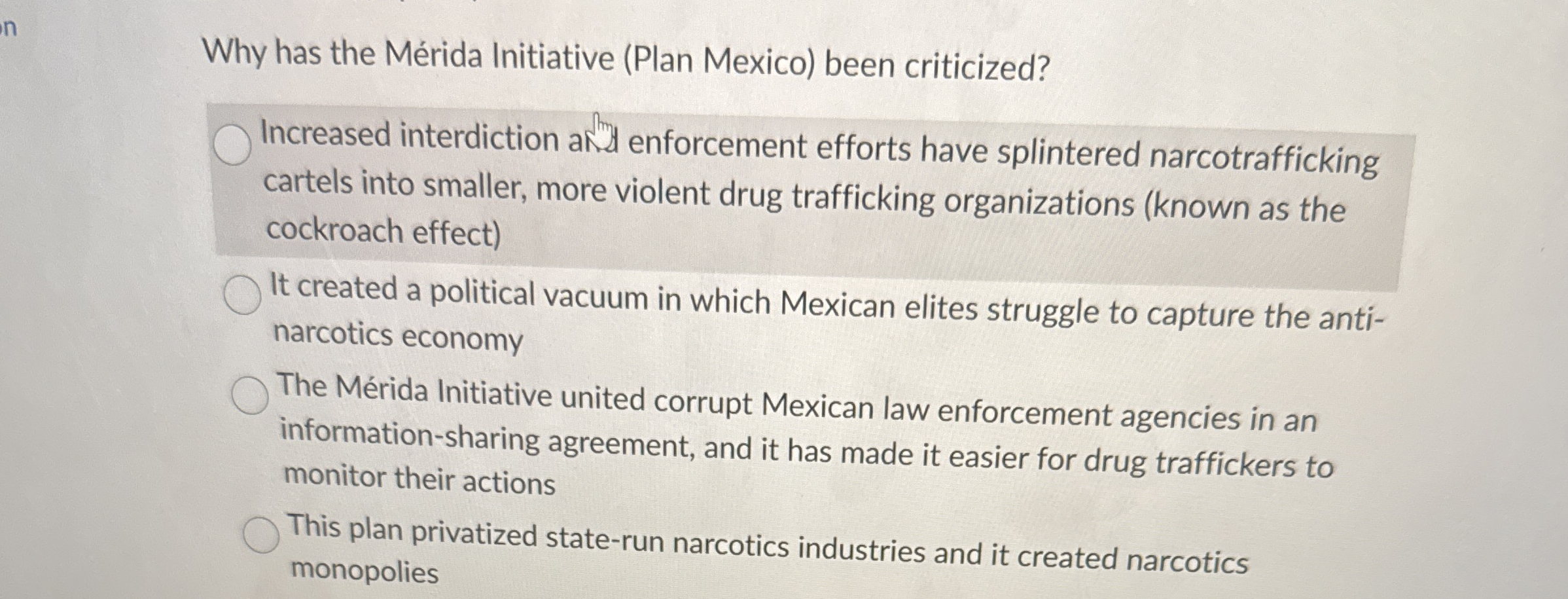 High Quality SOLUTION Why has the Mérida Initiative (Plan Mexico) ﻿been ...