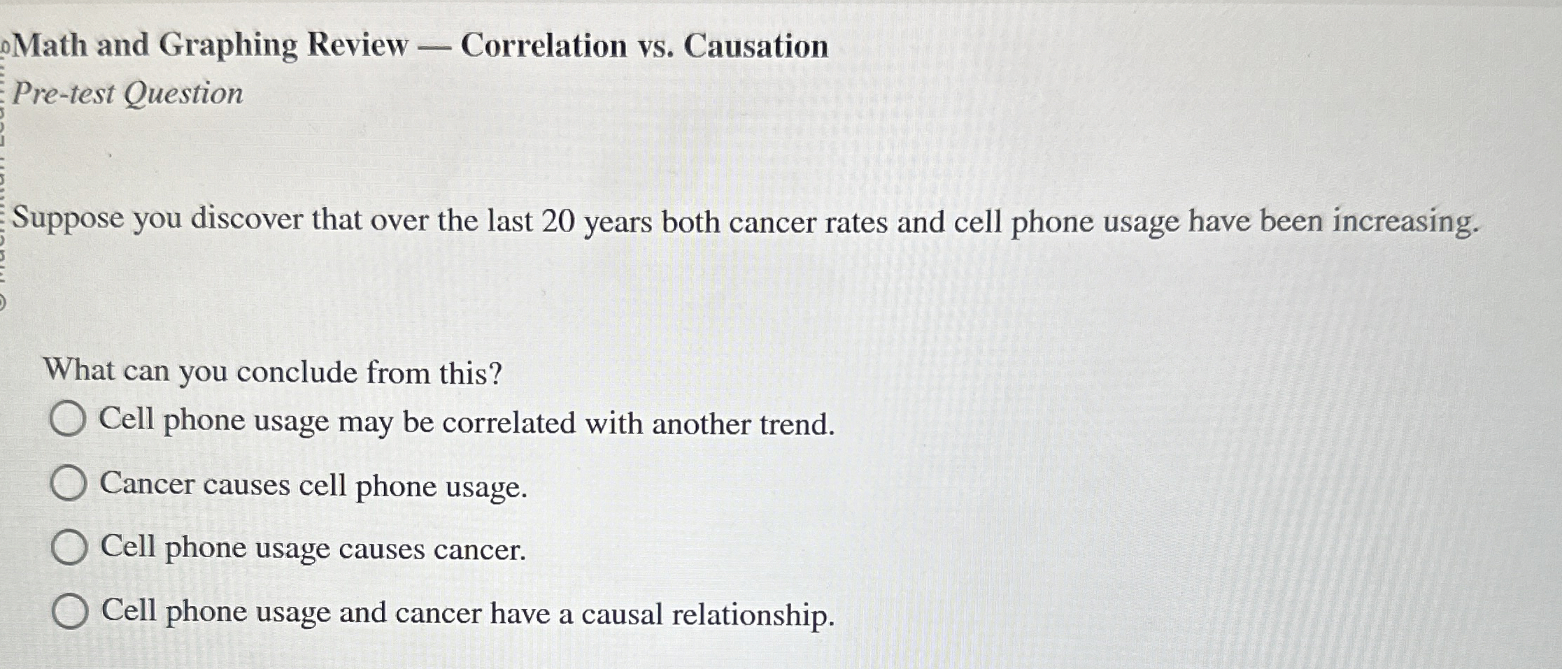Solved Math and Graphing Review - ﻿Correlation vs. | Chegg.com