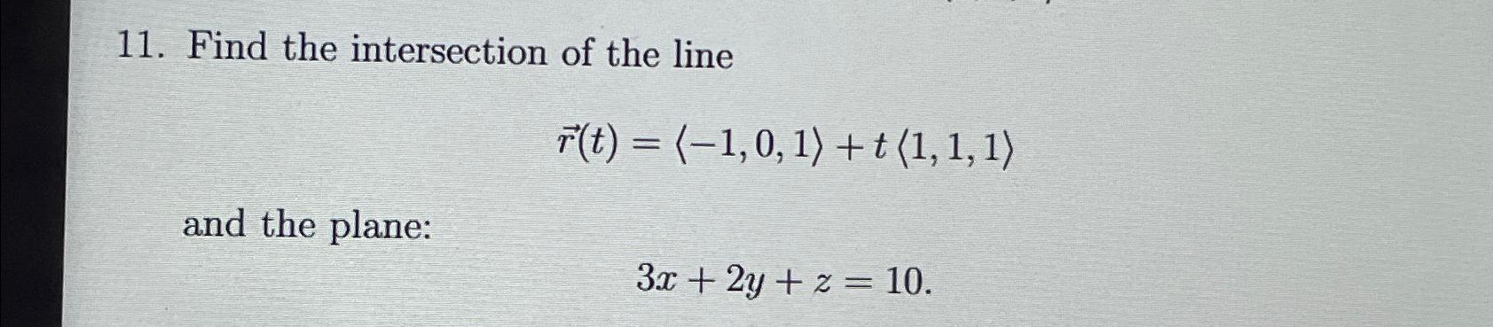 Solved Find the intersection of the | Chegg.com