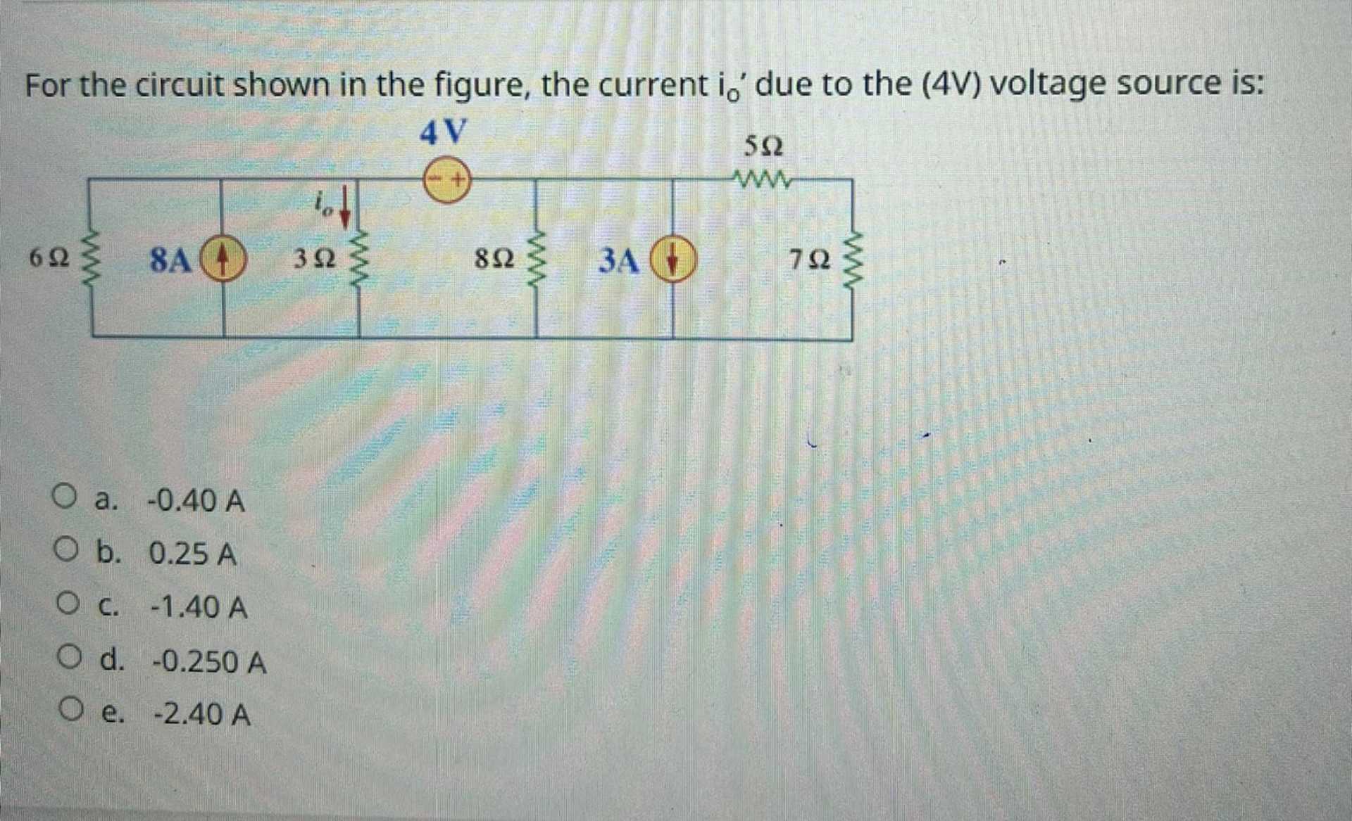 Solved For the circuit shown in the figure, the current i0' | Chegg.com