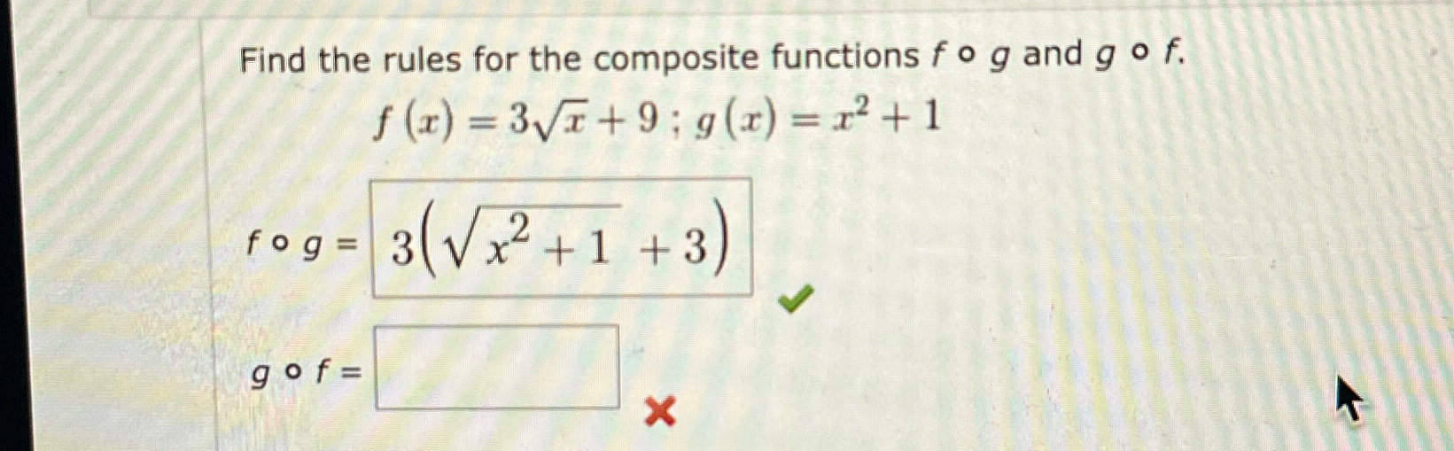 Solved Find the rules for the composite functions f@g ﻿and | Chegg.com