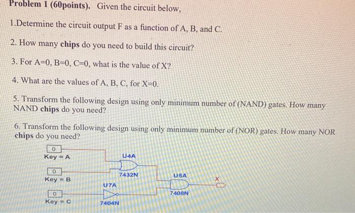 Solved Problem 1 (60points). Given the circuit below, | Chegg.com