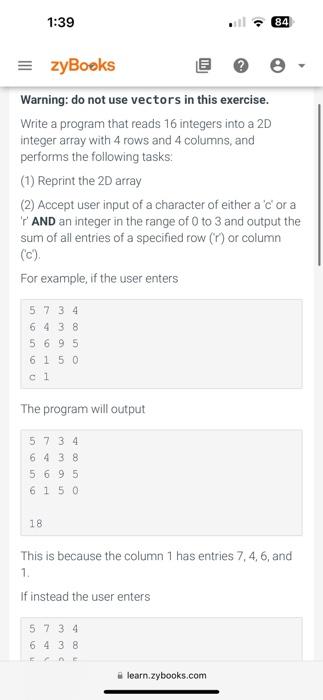 Solved Warning: do not use vectors in this exercise. Write a | Chegg.com