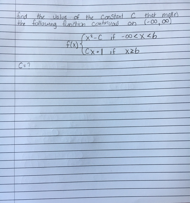 Solved the following find the value of the constant c that | Chegg.com
