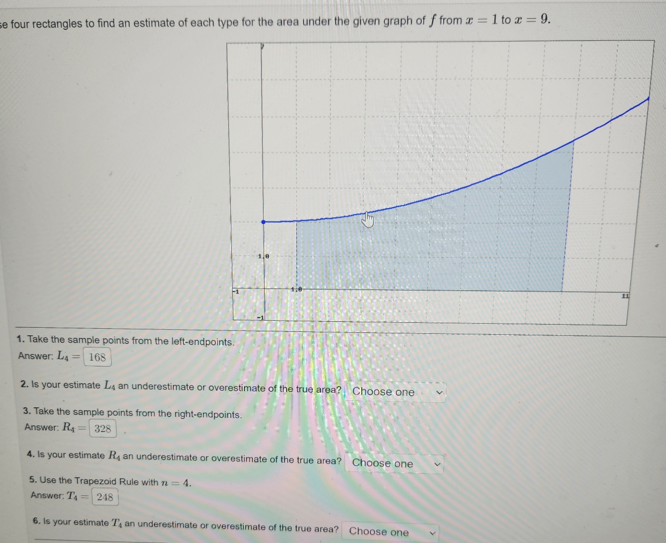 Solved ie four rectangles to find an estimate of each type | Chegg.com