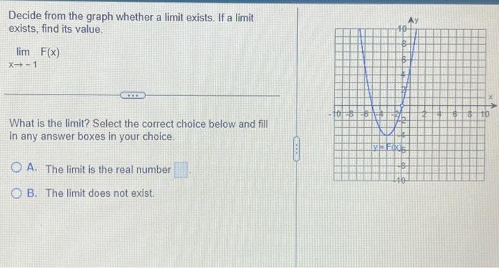 Solved Decide from the graph whether a limit exists. If a | Chegg.com