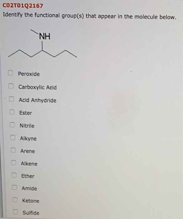 Solved Identify the functional group(s) that appear in the | Chegg.com