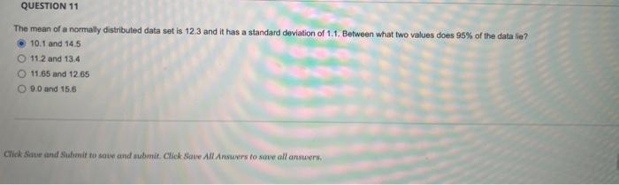 Solved The mean of a normally distributed data set is 12.3 | Chegg.com
