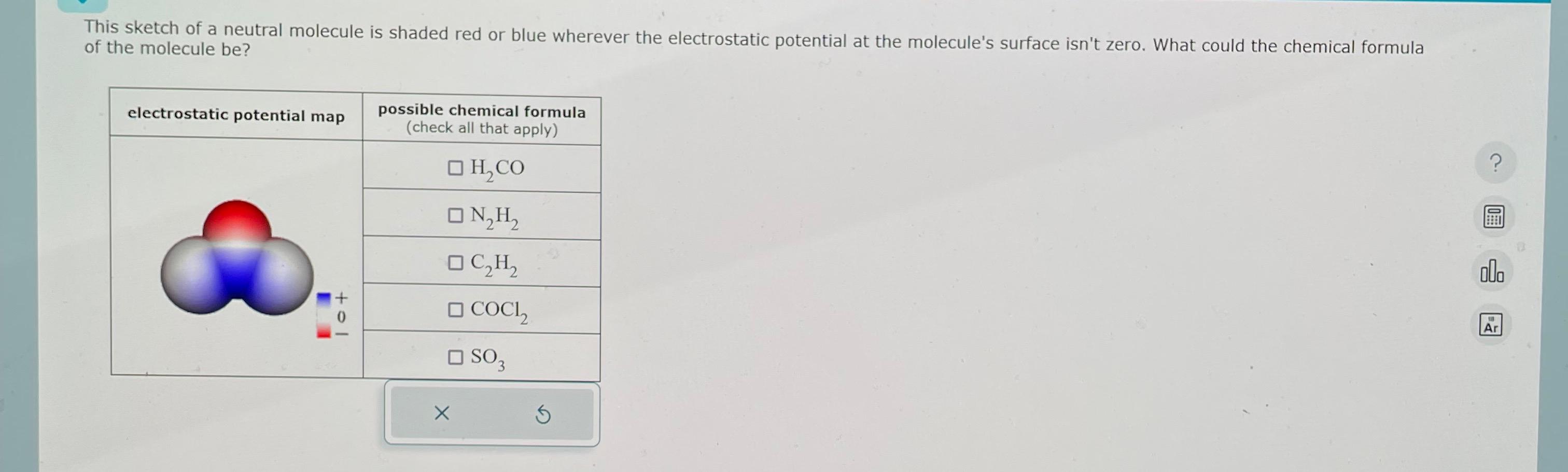 Solved This sketch of a neutral molecule is shaded red or | Chegg.com