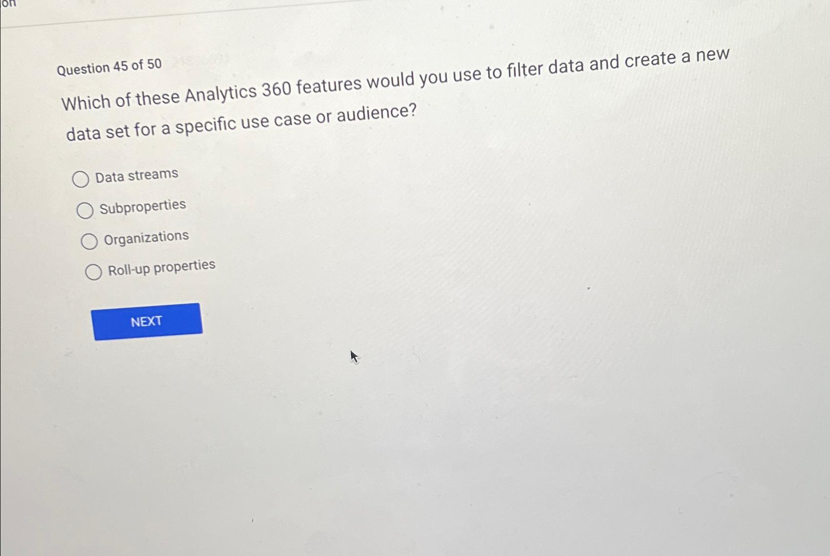 Solved Question 45 ﻿of 50Which of these Analytics 360 | Chegg.com