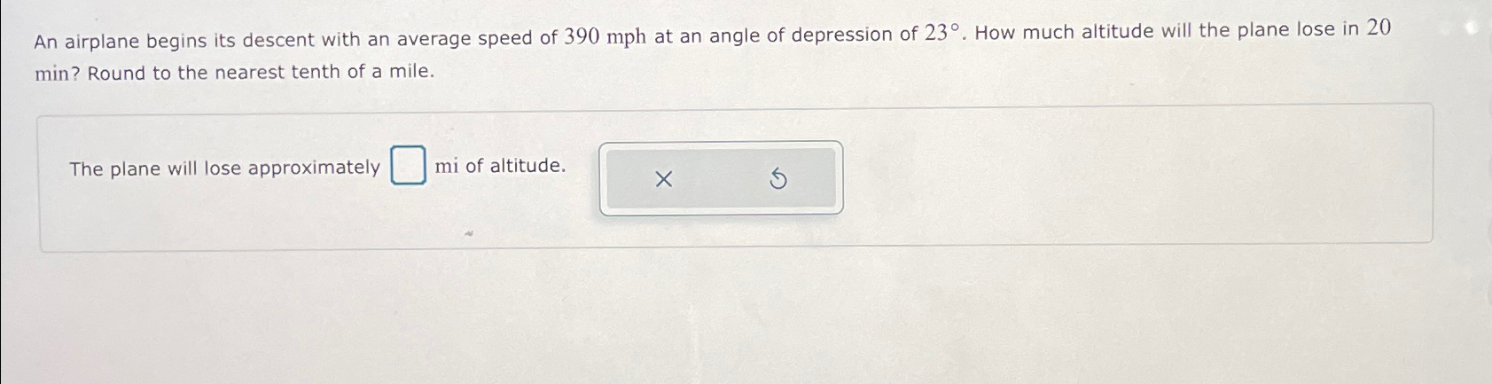 Solved An airplane begins its descent with an average speed | Chegg.com
