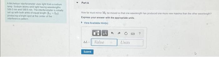 Solved A Michelson interferometer uses light from a sodium | Chegg.com
