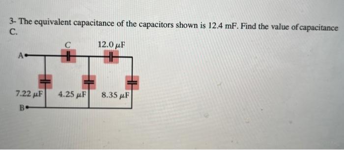 Solved 3- The equivalent capacitance of the capacitors shown | Chegg.com