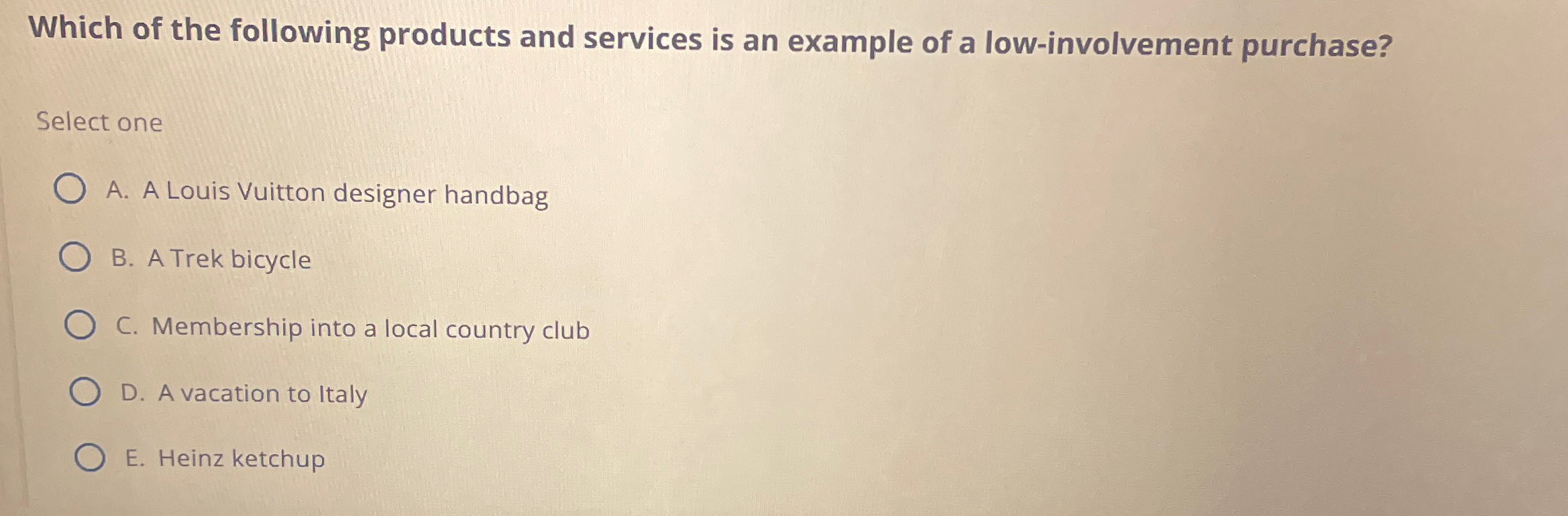 Solved Which of the following products and services is an | Chegg.com