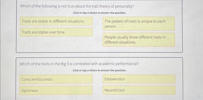 Solved Which of the following is not true about the trait | Chegg.com