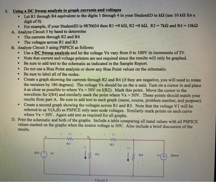 Solved . . . . . . . . . 3. Using a DC Sweep analysis to | Chegg.com