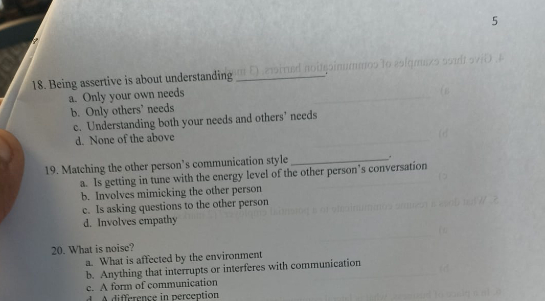 Solved Being assertive is about understanding q,a. ﻿Only | Chegg.com