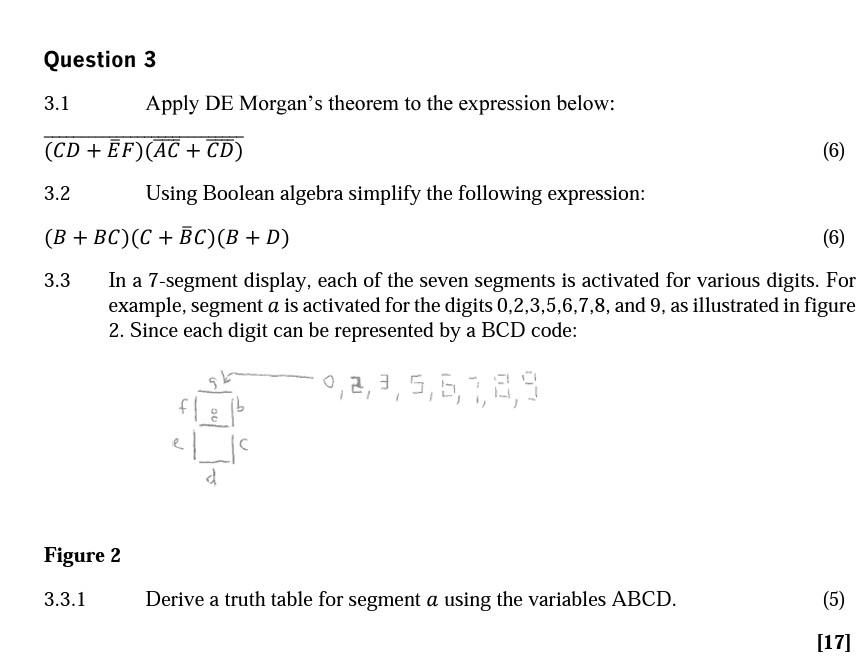 Solved (CD+EˉF)(AC+CD) 3.2 Using Boolean algebra simplify | Chegg.com