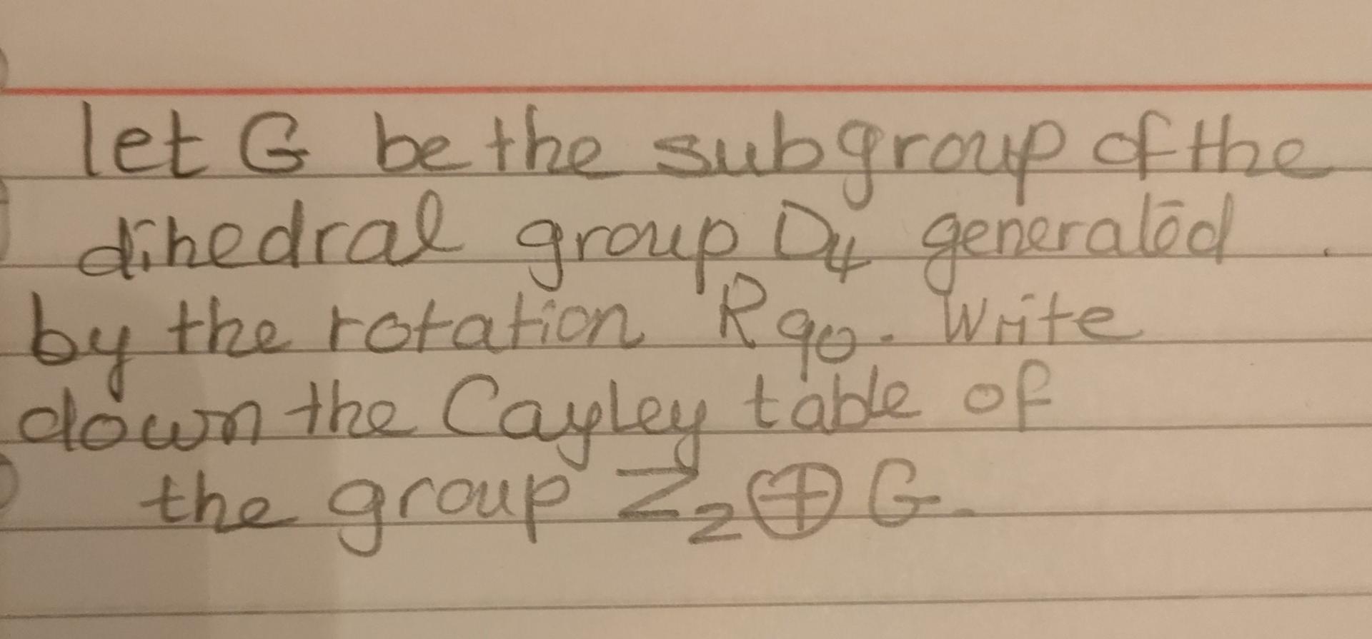 Solved let G be the subgroup of the dinedral group D4 | Chegg.com
