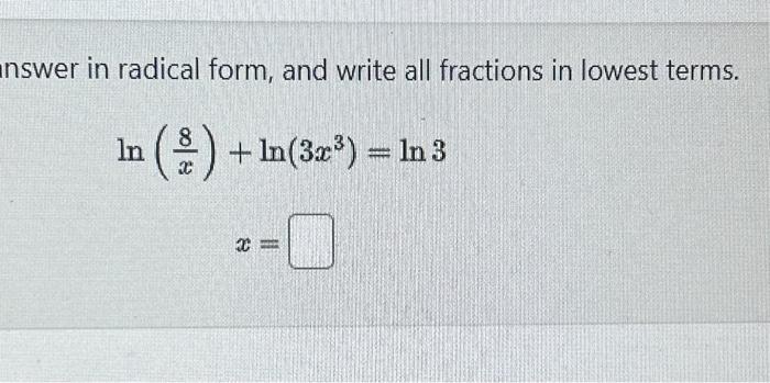 Solved nswer in radical form, and write all fractions in | Chegg.com