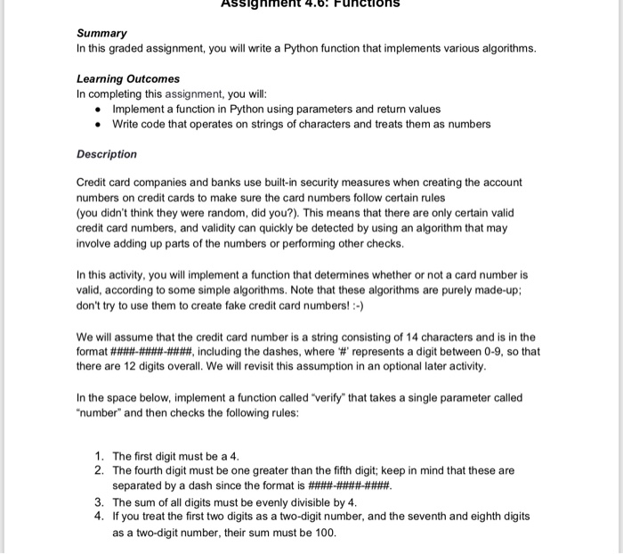 Solved Assignment 4 6 Functions Summary In This Graded