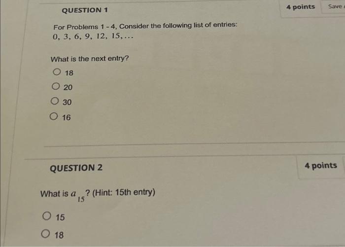 Solved QUESTION 1 For Problems 1-4, Consider the following | Chegg.com