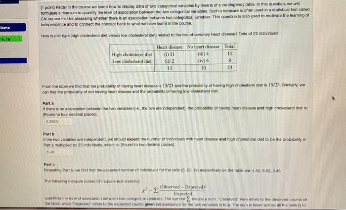 Solved This problem is testing independence in two way | Chegg.com